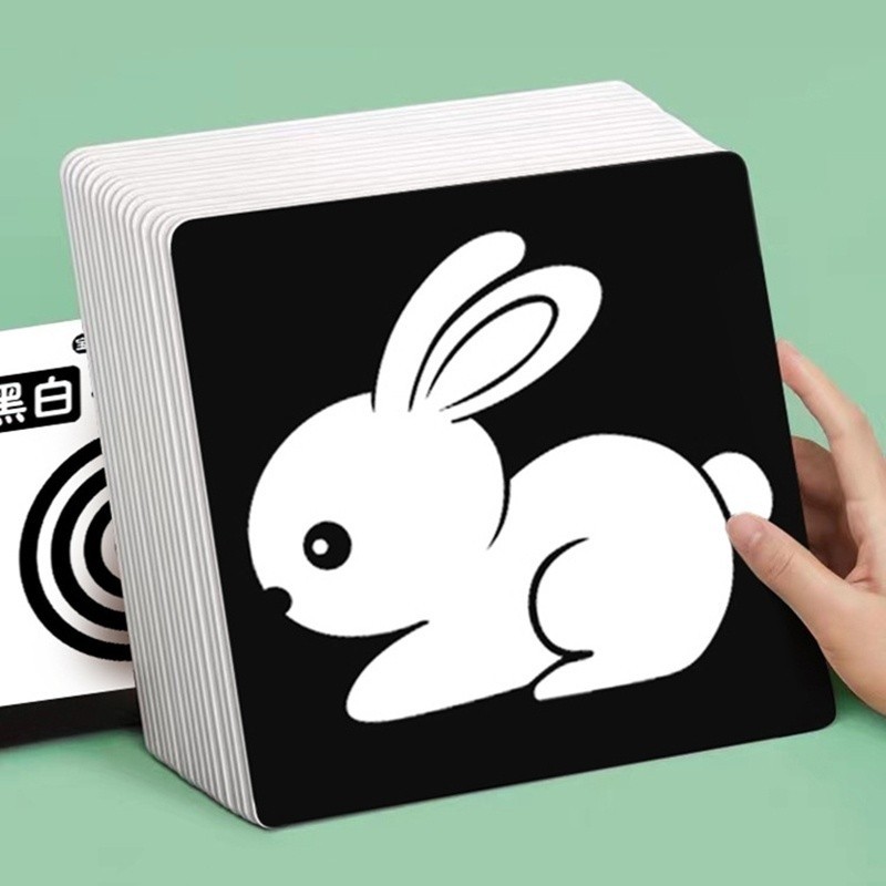 Black White Flash Cards for newborn Sensory Toys Visual Stimulation ...
