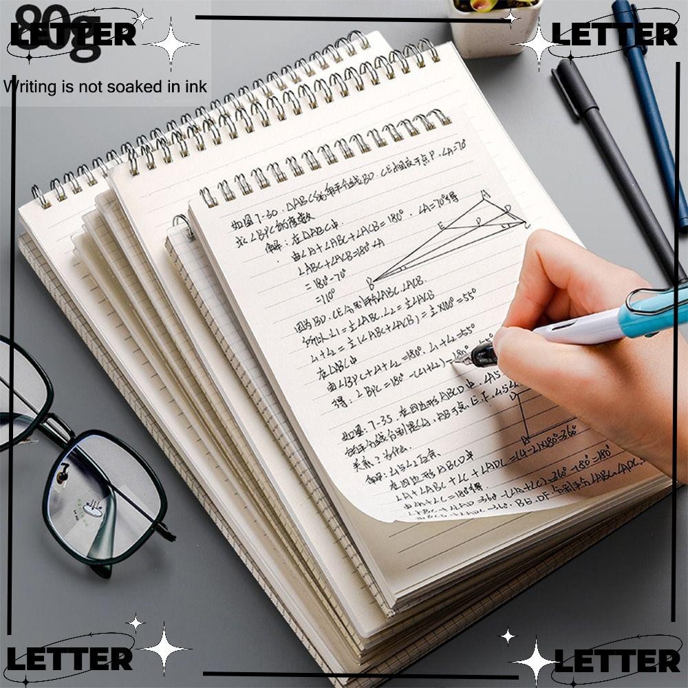 LET Coil Notebook, Flip-up Type Grid Line Journal Diary Book, Fashion ...