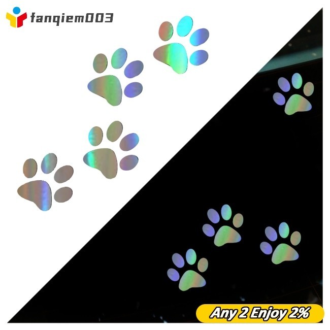 Fan 3D Car Stickers Funny Stickers Cat Paw Print Dog Paw Print ...