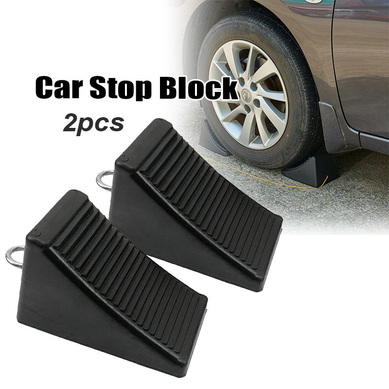 2pcs/Set Wheel Tire Stopper Chock Rubber Stop Block For Car Truck ...