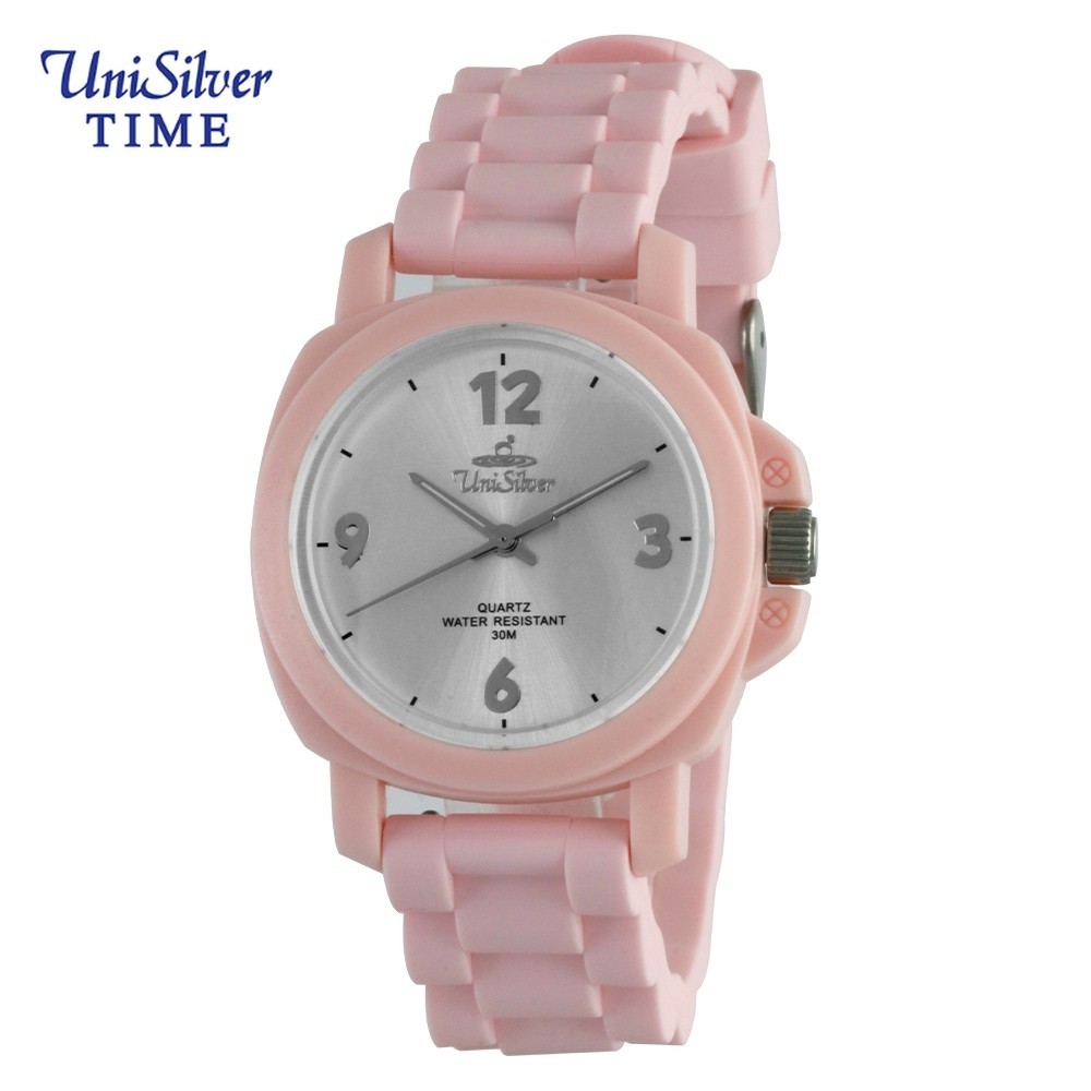 UniSilver TIME Womens Light Pink Analog Rubber watch KW4904-2009 ...