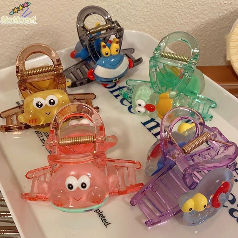Cartoon SpongeBob SquarePants Hair Claw Clip Large Coiled Hair Shark ...
