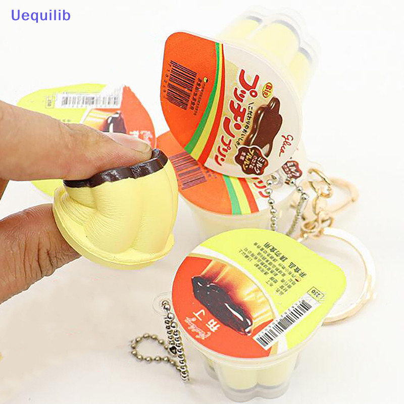Uequilib Novelty Pudding Pendant Food Play Reduce Pressure Keychain ...