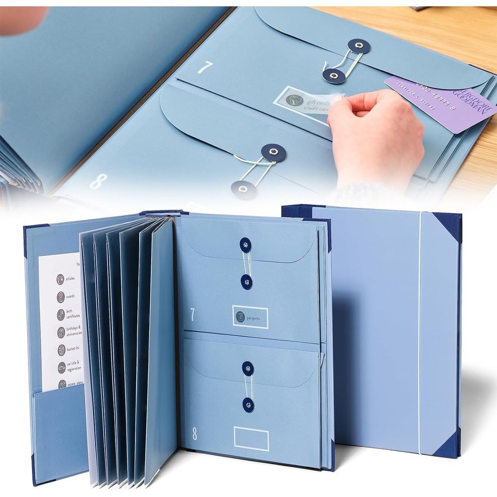 Document Organizer Folio, 2024 Important Document Binder, Pocket Organ ...