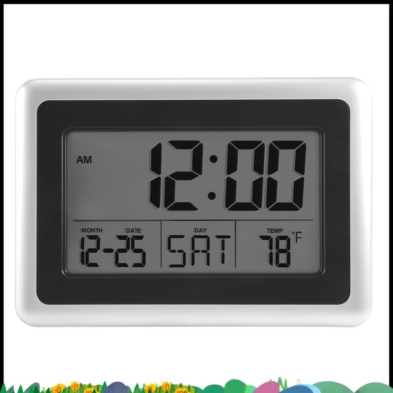 Digital Wall Clock, Large Lcd Display, Battery Operated, Indoor ...