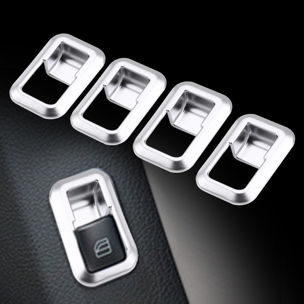 Soyoung 5pc Car Window Button Cover Switch Trim Chrome for Mercedes ...