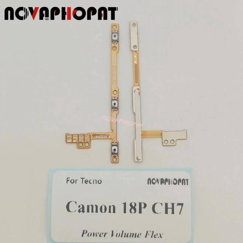 Novaphopat For Tecno Camon 18P CH7 CH7N Power On Off Volume Up Down Ribbon Power Button Flex ...