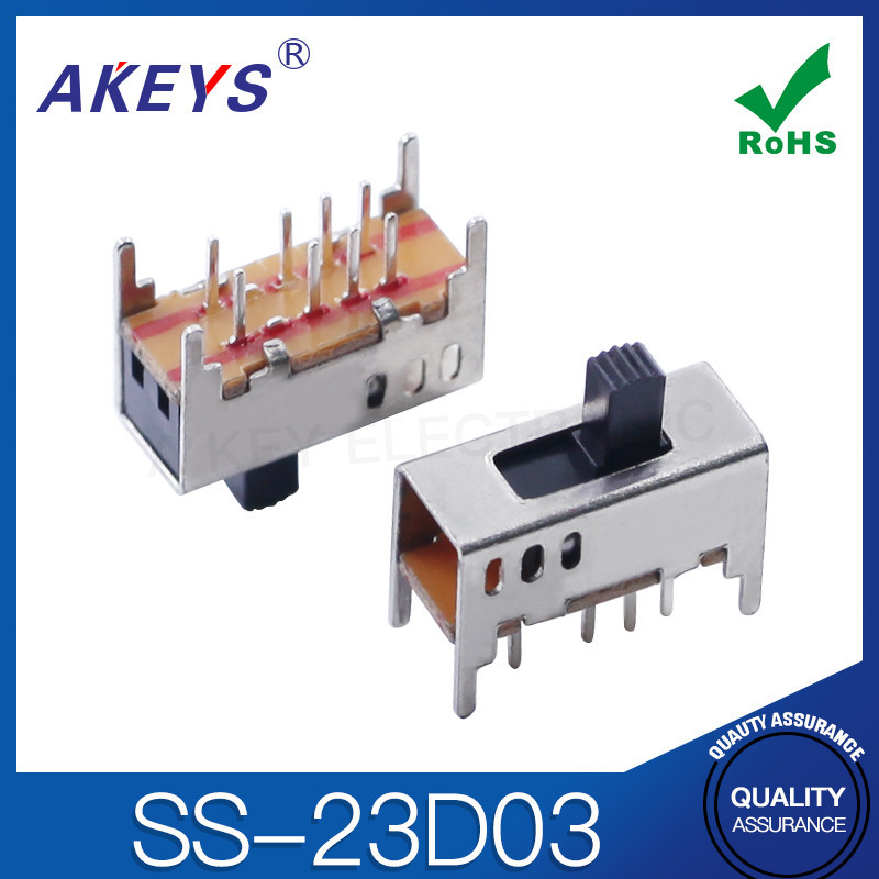 10pcs SS-23D03 (2P3T) Three octopod/hexapod vertical sliding toy switches at various heights ...