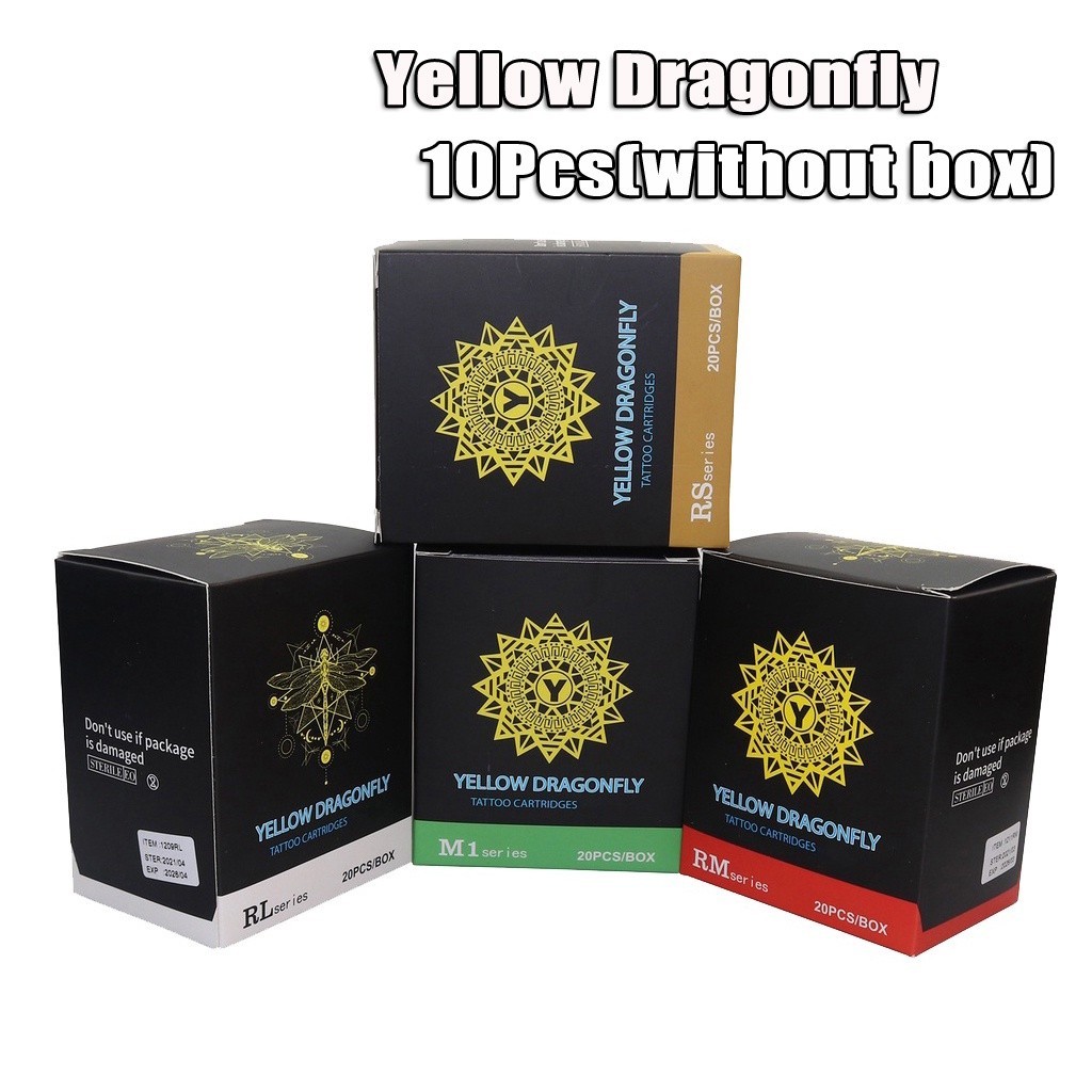 10Pcs Yellow Dragonfly Tattoo Cartridge Tattoo Beauty Tattoo Supplies ...