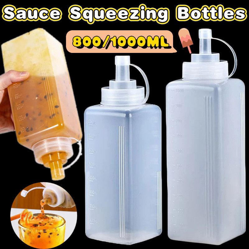 Kitchen Sauce Squeezing Bottles 800/1000ml Large Diameter Plastic ...