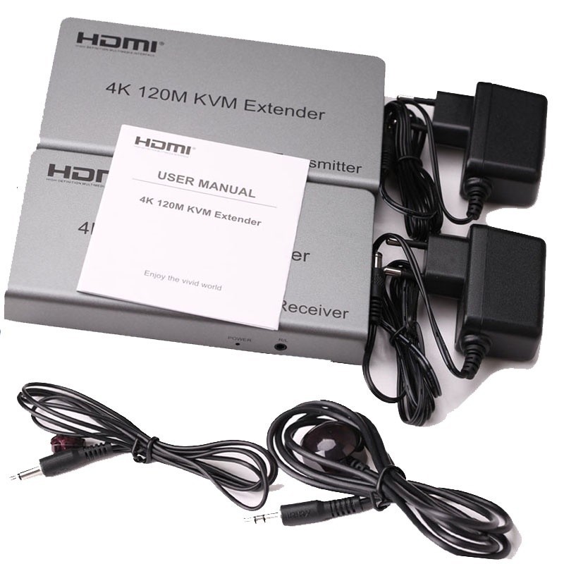 RQ`4K 120M KVM HDMI Extender By RJ45 Ethernet Cat5e Cat6 Cable ...