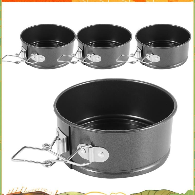 4-Inch Mini Springform Pan Set - 4 Piece Small Nonstick Cheesecake Pan ...