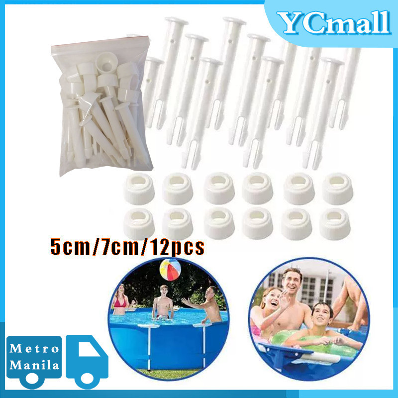 12set/Pack Swimming Pool Plastic Joint Pins With Rubber Seals For Intex ...