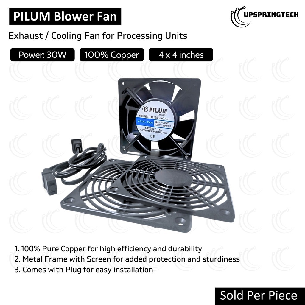 PILUM Heat-Proof 4" x 4" Blower Fan with Metal Frame and Screen for ...