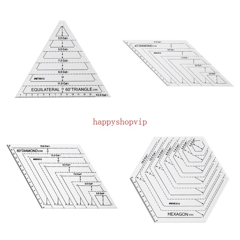 HSV Transparent Quilting Sewing Patchwork Ruler Measuring Template ...
