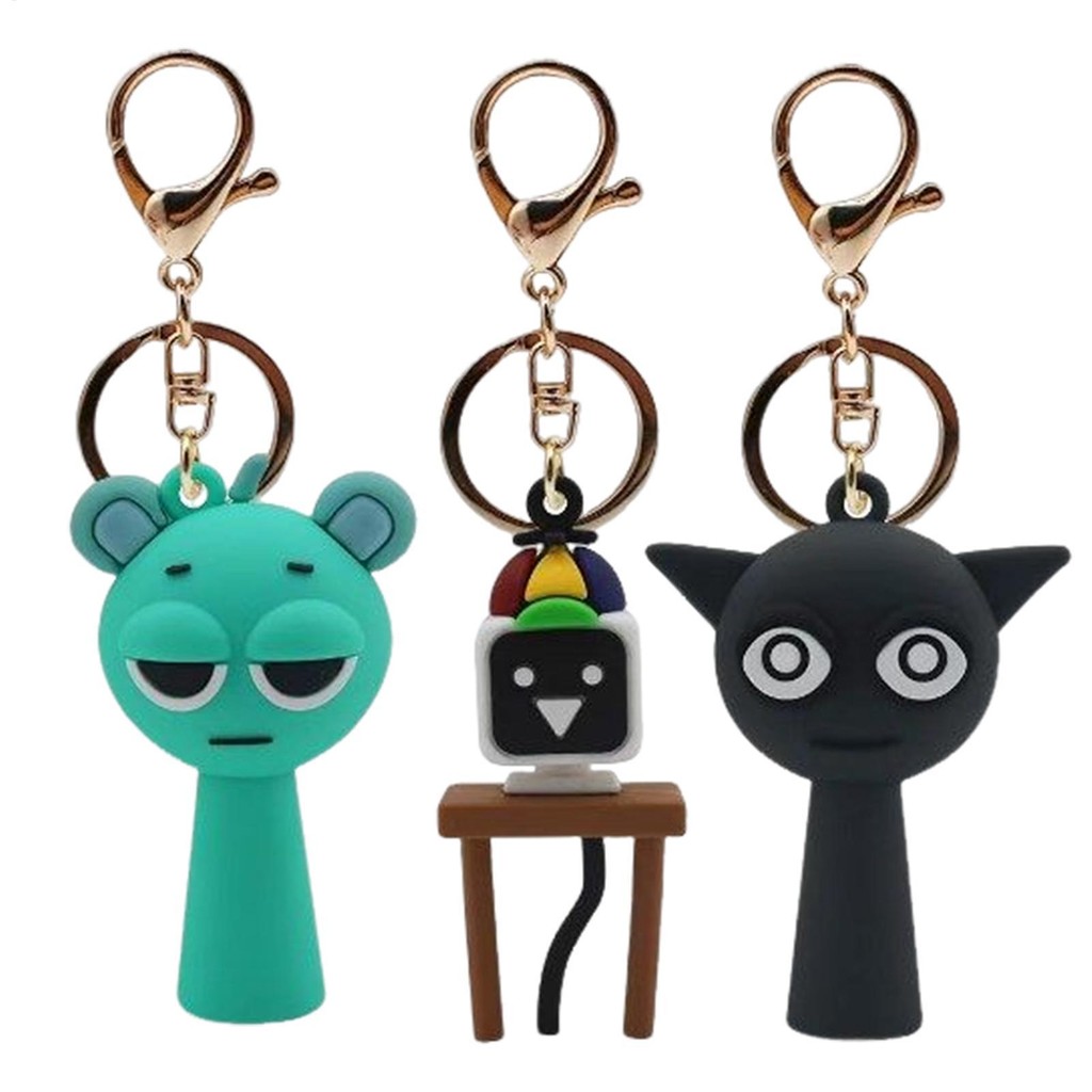 Sprunki Incredibox Clukr My Computer Keychain Game Figure Pvc Keyring ...