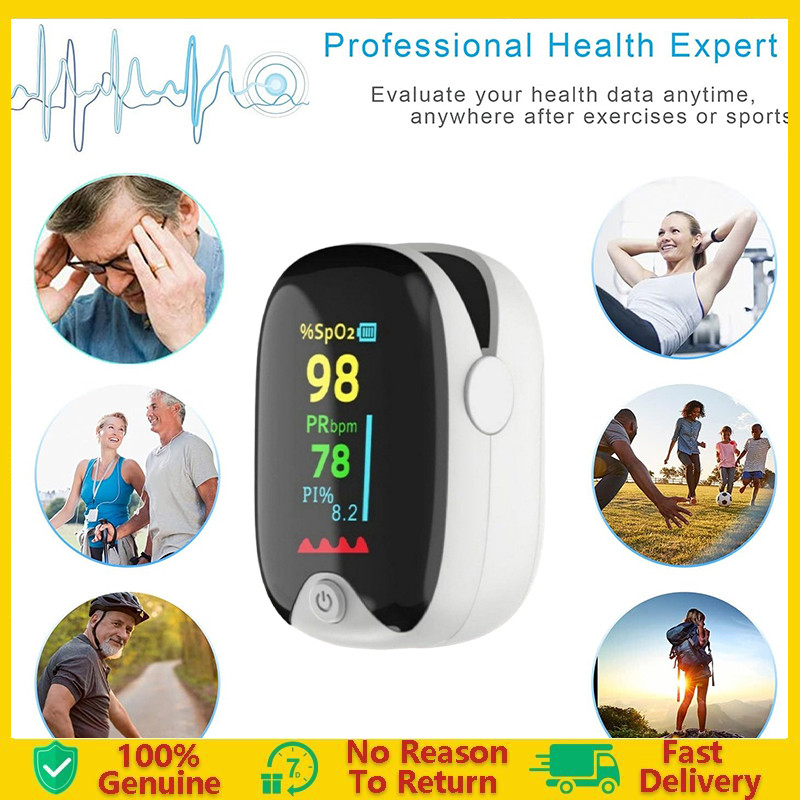 Pulse Finger Oximeter with Respiratory Rate Rechargeable USB Blood Oxygen Level Accurate ...
