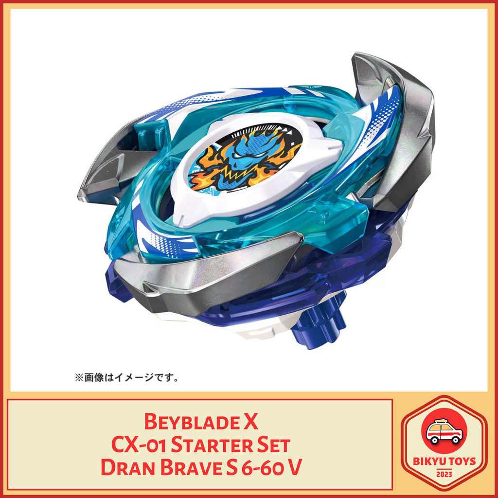 Beyblade X CX-01 Dran Brave DranBrave Slash Ratchet 6-60 Bit V Vortex Starter Set with Launcher ...