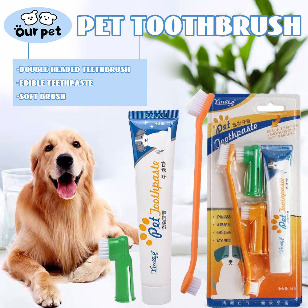 Pet Toothbrush/Toothpaste Set Dog Toothbrush Pet Toothpaste Dog Tartar ...