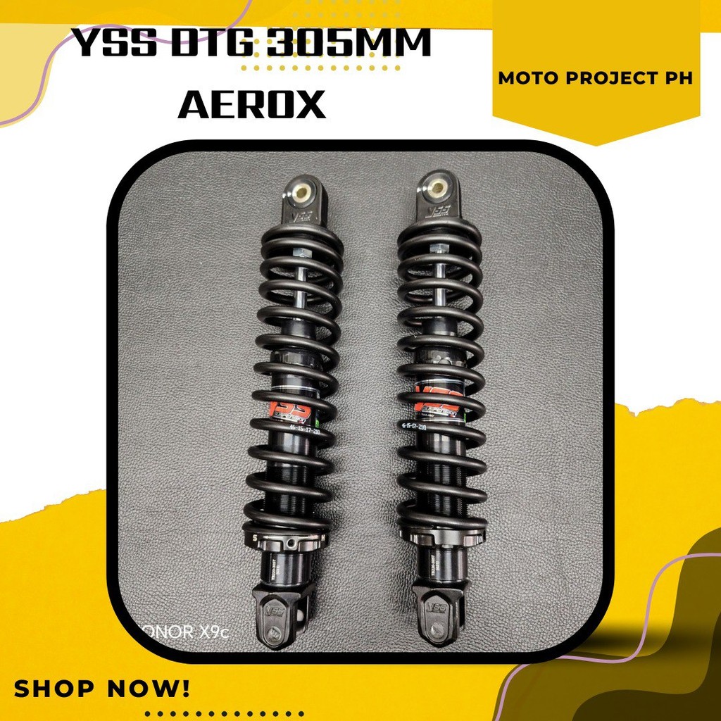 yss suspension dtg plus yamaha aerox / nmax v2 black black | Shopee ...