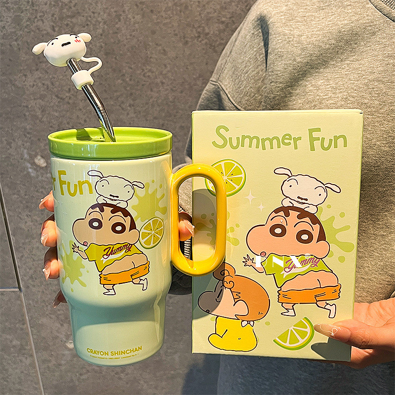 0GGD Mug Crayon Shin-Chan Large-Capacity Coffee Cup Water Cup Office ...
