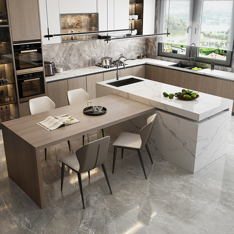 Open Kitchen Island Table Dining Table Integrated Extendable Mobile ...