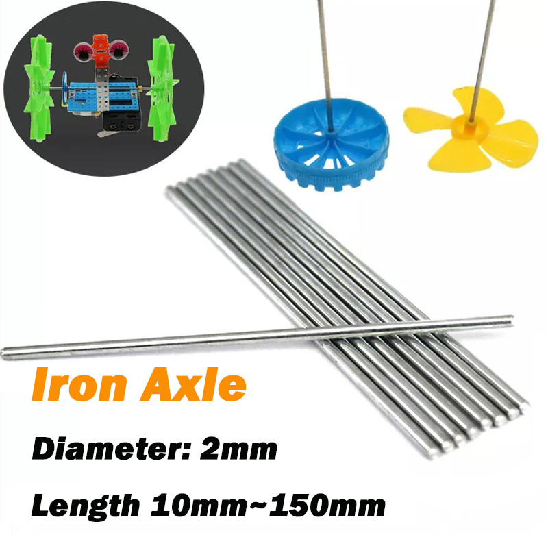 5~30Pcs Diameter 2mm Iron Axle Round Solid Metal Bar Rod Model Lengths ...