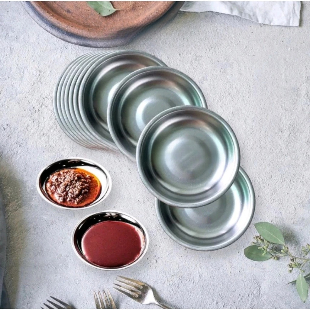 Stainless Soy Dish Dipping Sauce Samgyupsal Condiments Side Dish Plate ...