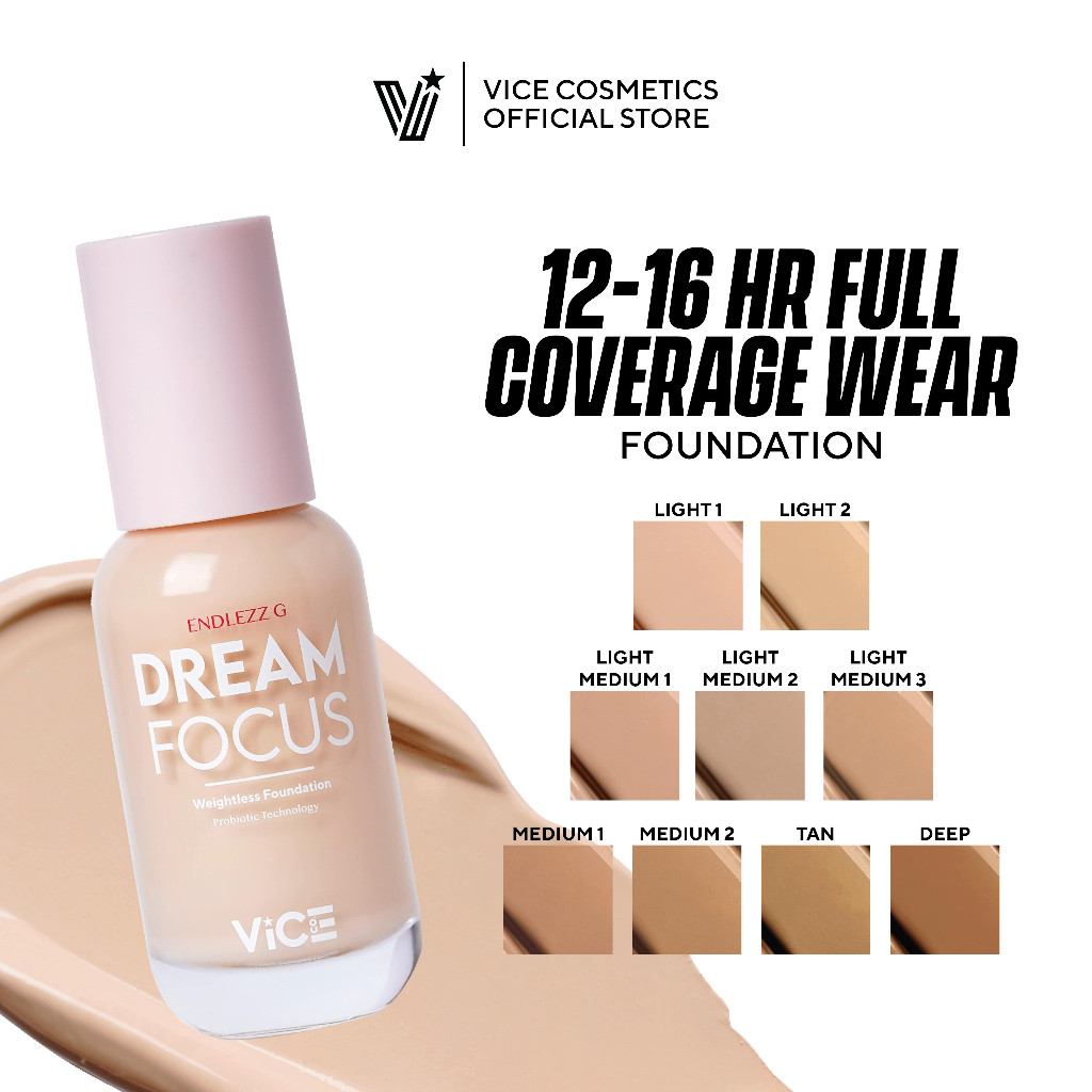 VICE CO. Endlezz Dream Focus Foundation - Full Coverage, Oil Control ...