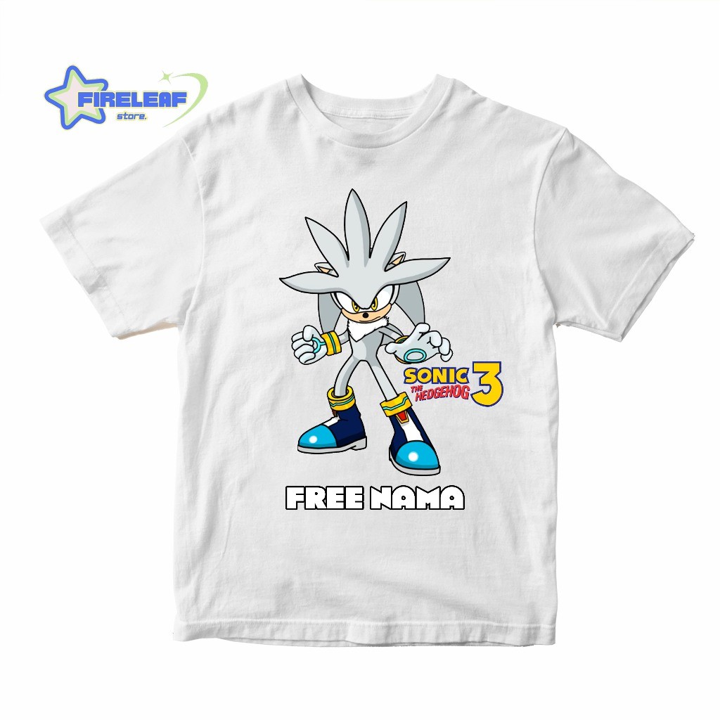 Tshirt Silver SONIC THE HEDGEHOG CHILDRENS TOP PREMIUM MATERIAL 100-150 ...