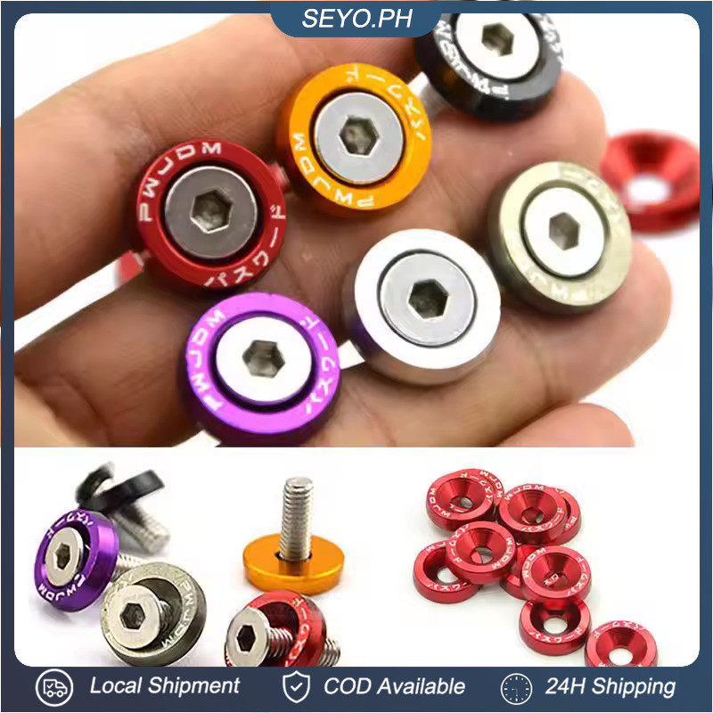 10PCS Aluminum Flat Washer Plane Spacer Insulation Gasket Ring Car ...