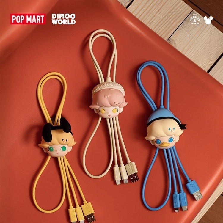 POPMART Pop mart DIMOO WORLD Disney Series Two-in-One Data Cable Blind ...