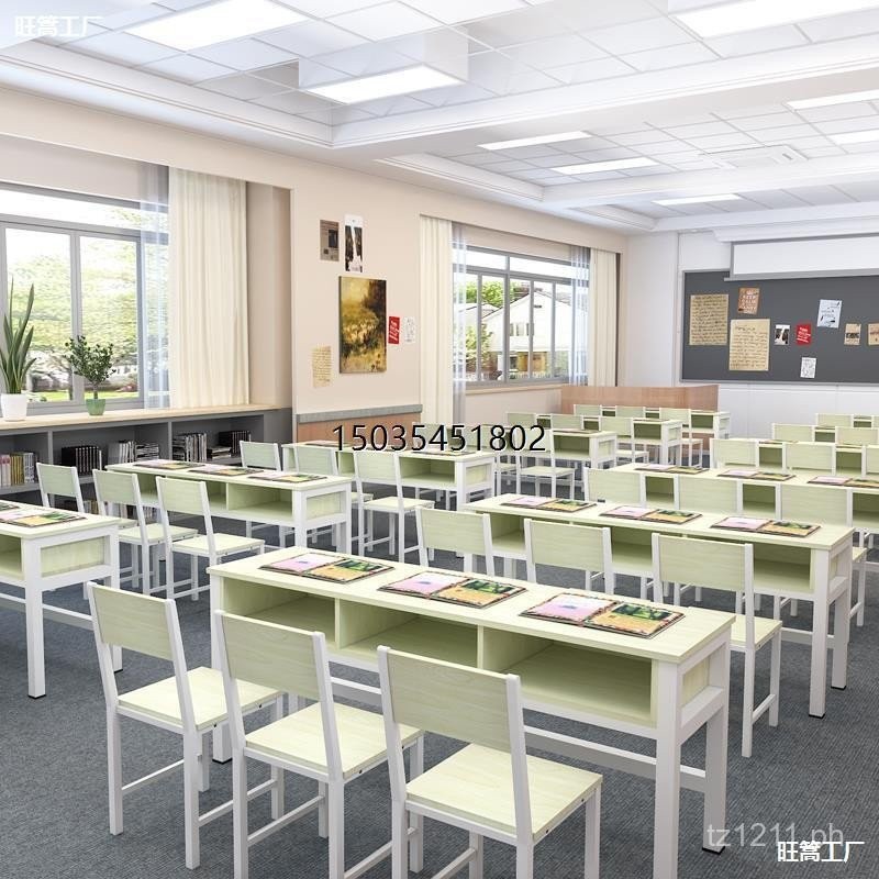 School Tutoring Classroom Meeting Table Training Table for Three People ...
