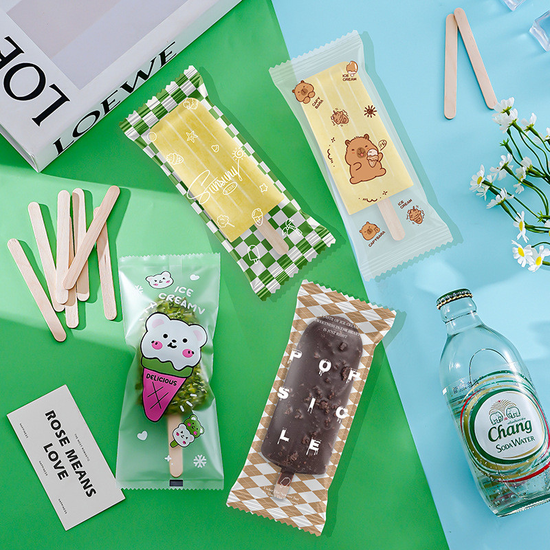 100Pcs 8x19cm Ice Cream Packaging Bags Candy Snacks Wrapper DIY Ice ...
