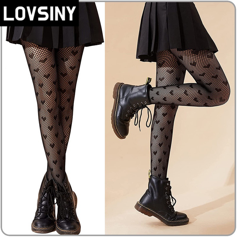 All over Heart Printed Fishnet Pantyhose For Ladies | Shopee Philippines