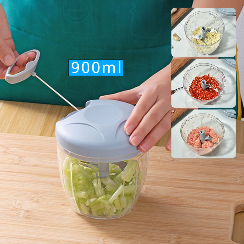 Multi-Function Hand Chopper Manual Rope Food Processor With Pounding ...