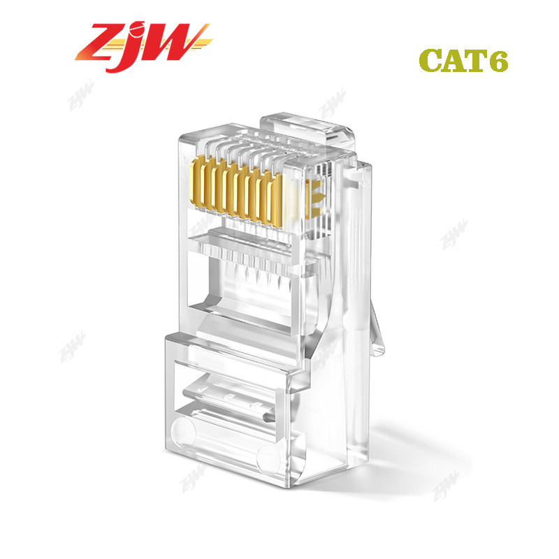 ZJW 100 Pcs CAT5/CAT6 FTP RJ45 Pass Through connector RJ45 Connector ...