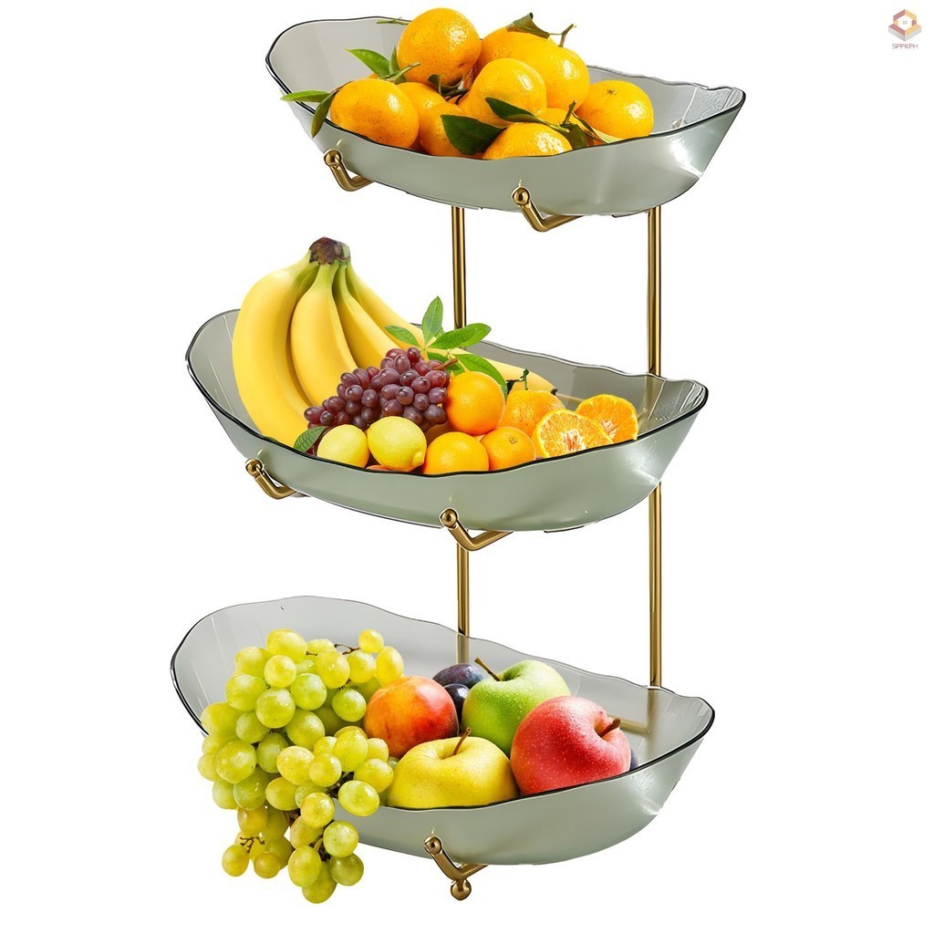 Fruit Bowl for Kitchen Counter 3 Tier Acrylic Fruit Basket with Serving ...