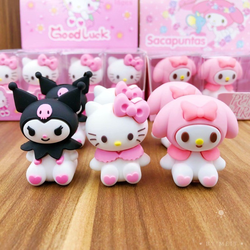 Cartoon Hello Kitty Kuromi Melody Pencil Sharpener Eraser Creative ...