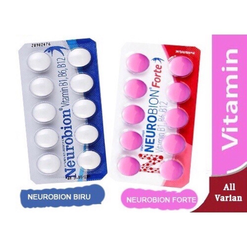 Neurobion (white) and Neurobion Forte (Pink) Per Sheet contains 10 ...