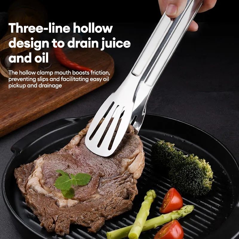 Stainless Steel Food Tong For Cooking Kitchen Tong BBQ Bread Salad Clip ...