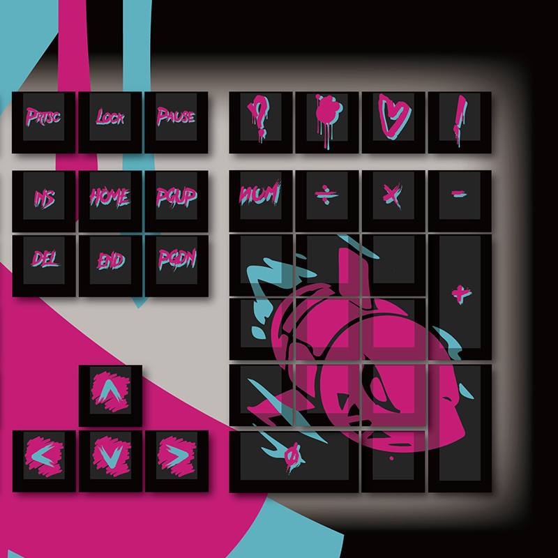 League of Legends Jinx Keycap Cherry Profile PBT Five-sided Dye ...