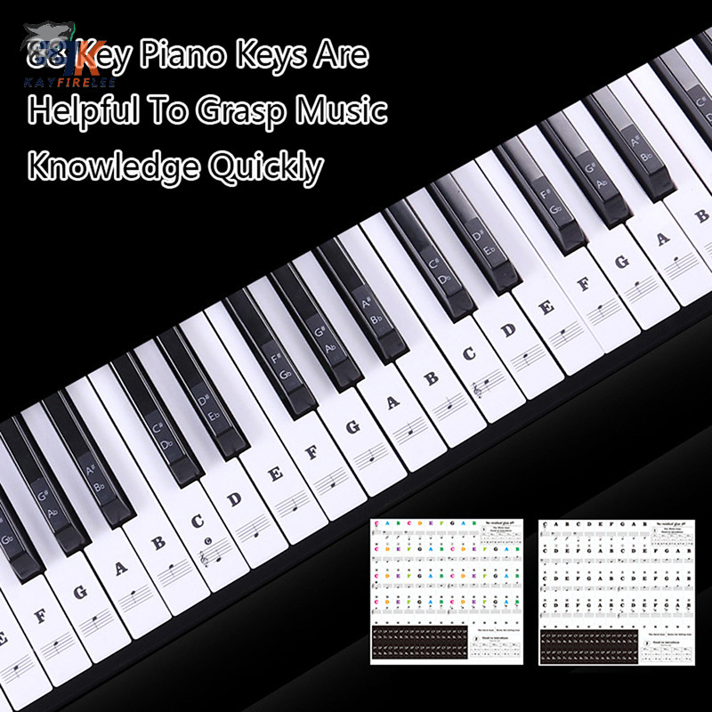 (KFL) 54 61 88 Keys Electronic Piano Keyboard Sound Name Stickers Key ...