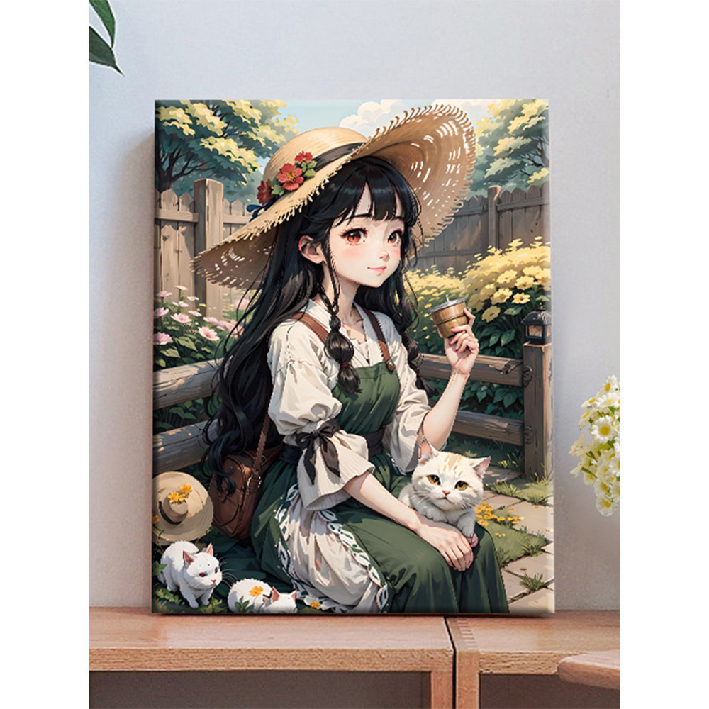 Momo Hayao Miyazaki Digital Oil Painting diy Filling Hand-Relieving ...