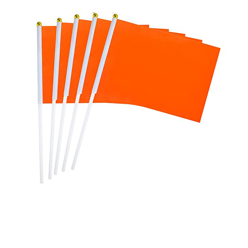 20pcs Color Solid Flag Mini Hand Held Flag Solid White Blank Flags On ...