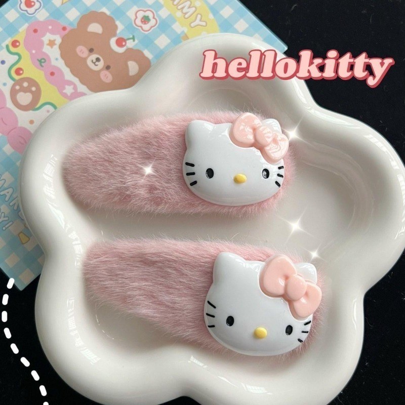 Autumn and winter furry bangs with cute and versatile KT cat hair clip ...