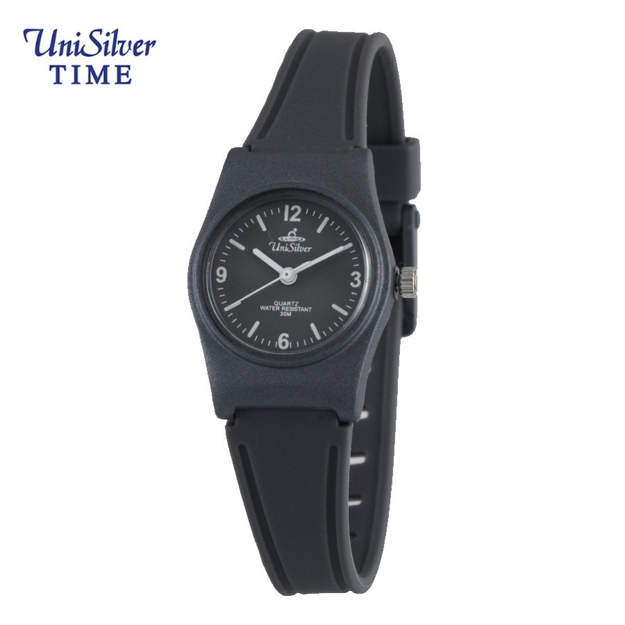 UniSilver TIME Women's Small Analog Dark Gray Rubber Watch KW4660-2009 ...