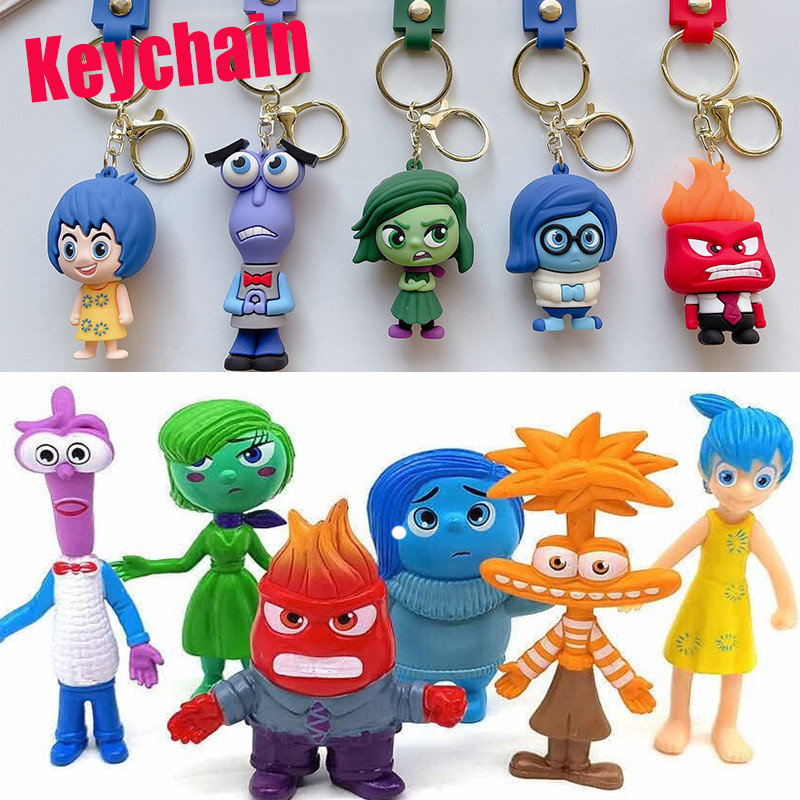 Action Figure Inside Out 2 Keychain Sadness Joy Fear Disgust Anger ...