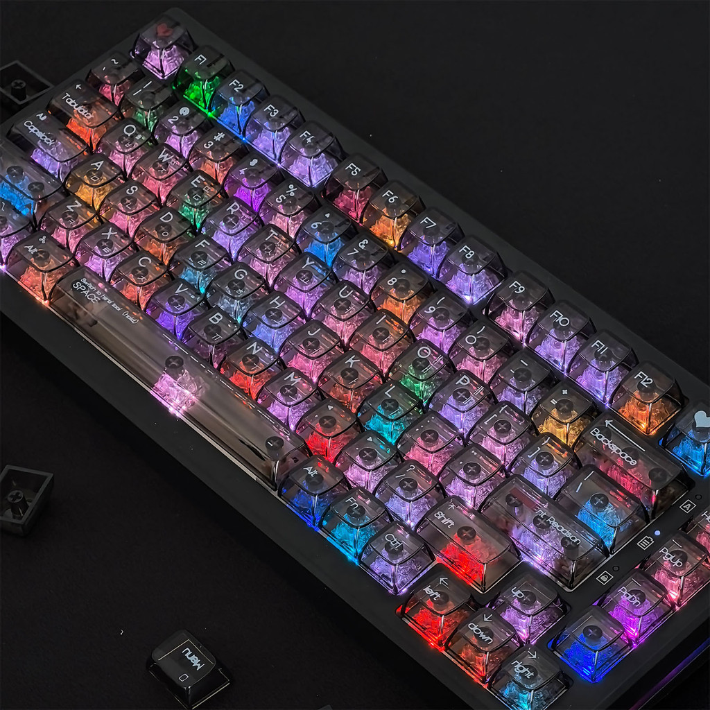 English/Korean Transparent Crystal Keycap CBSA Profile PC LED Piercing ...