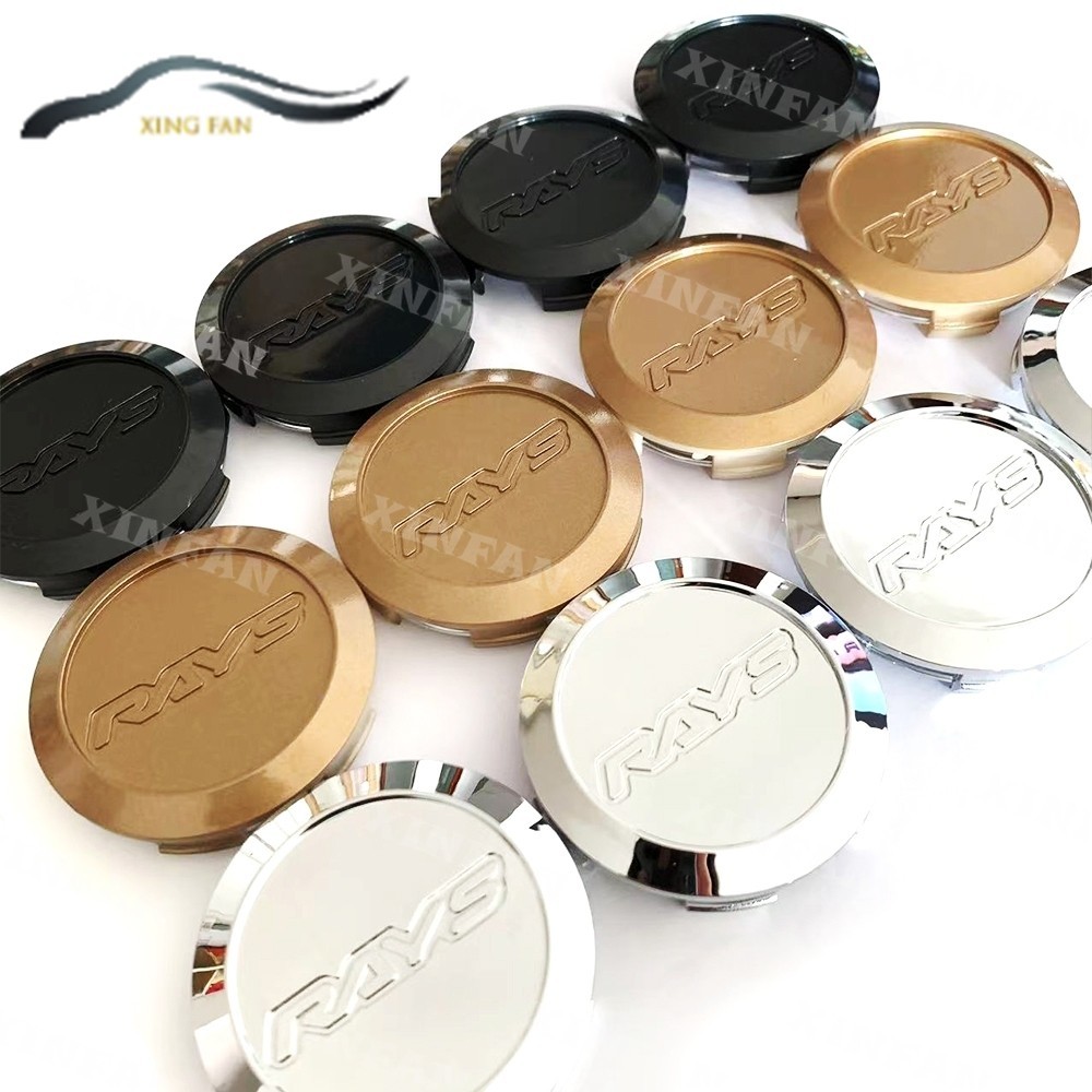 XF 4pcs 65mm RAYS Car Wheel Center Caps Red Logo Fit for Rays Volk ...